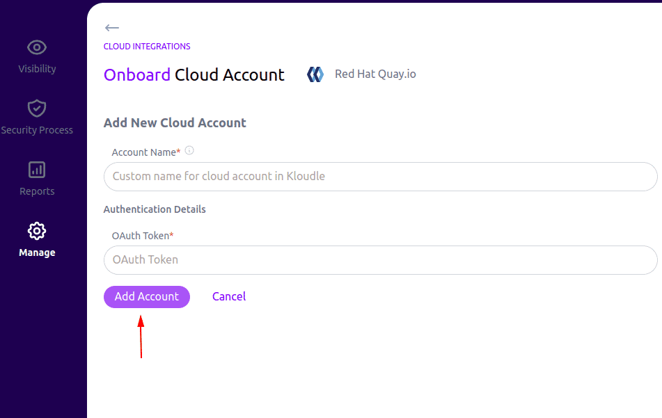 How to onboard Red Hat Quay to Kloudle — Kloudle Website